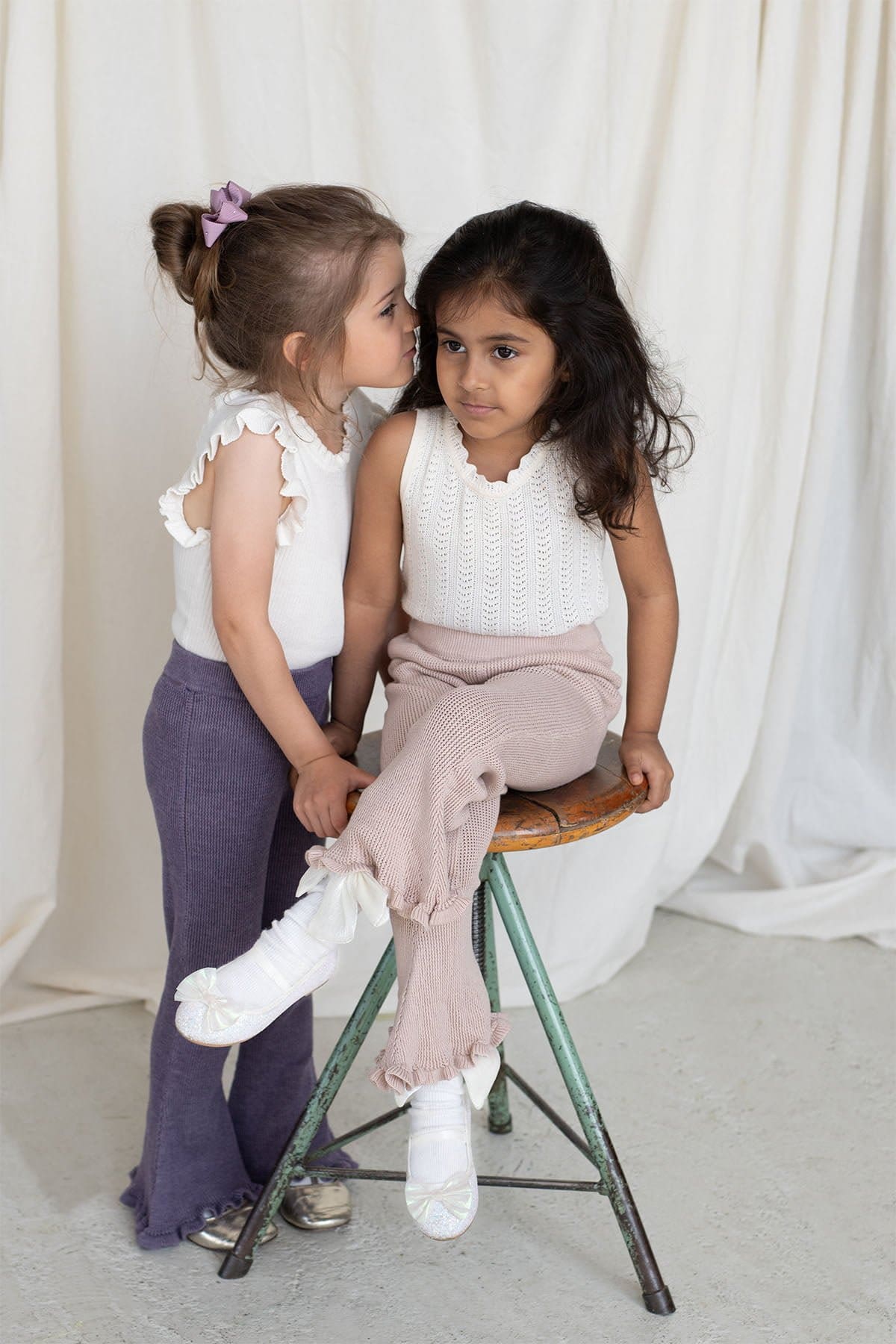 Light girls pink bell bottoms